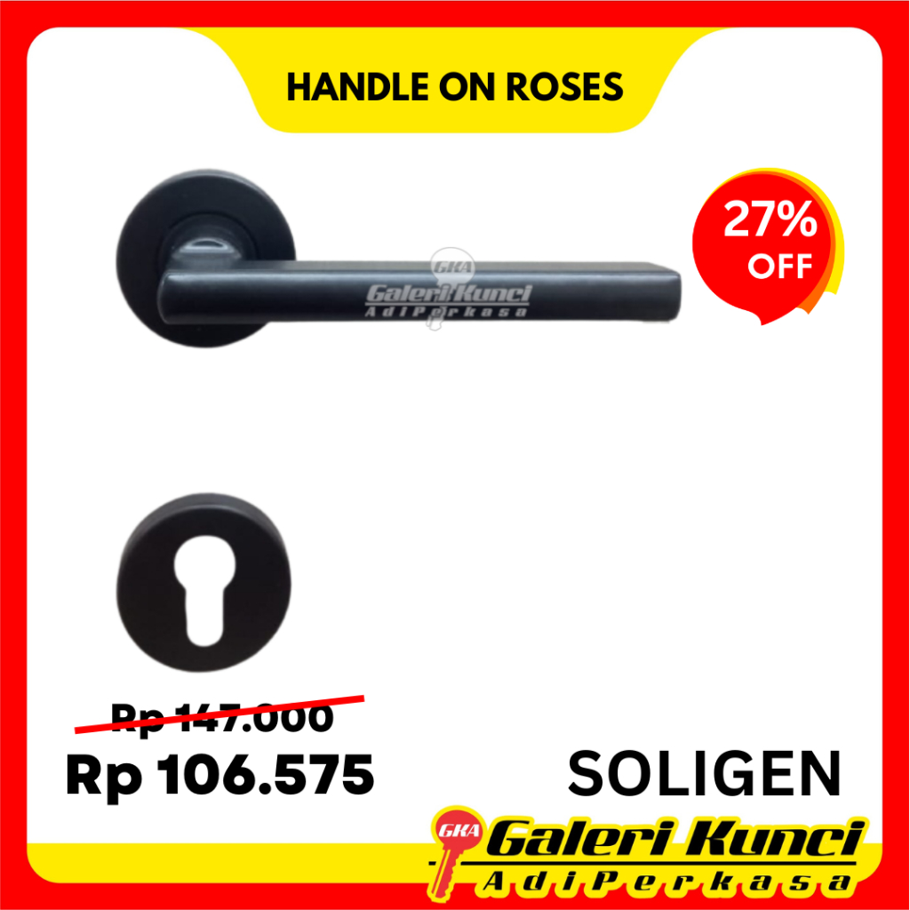 Jual Handle Pintu SOLIGEN SLG SST 0039 BLACK Gagang Pintu Kayu Kunci ...