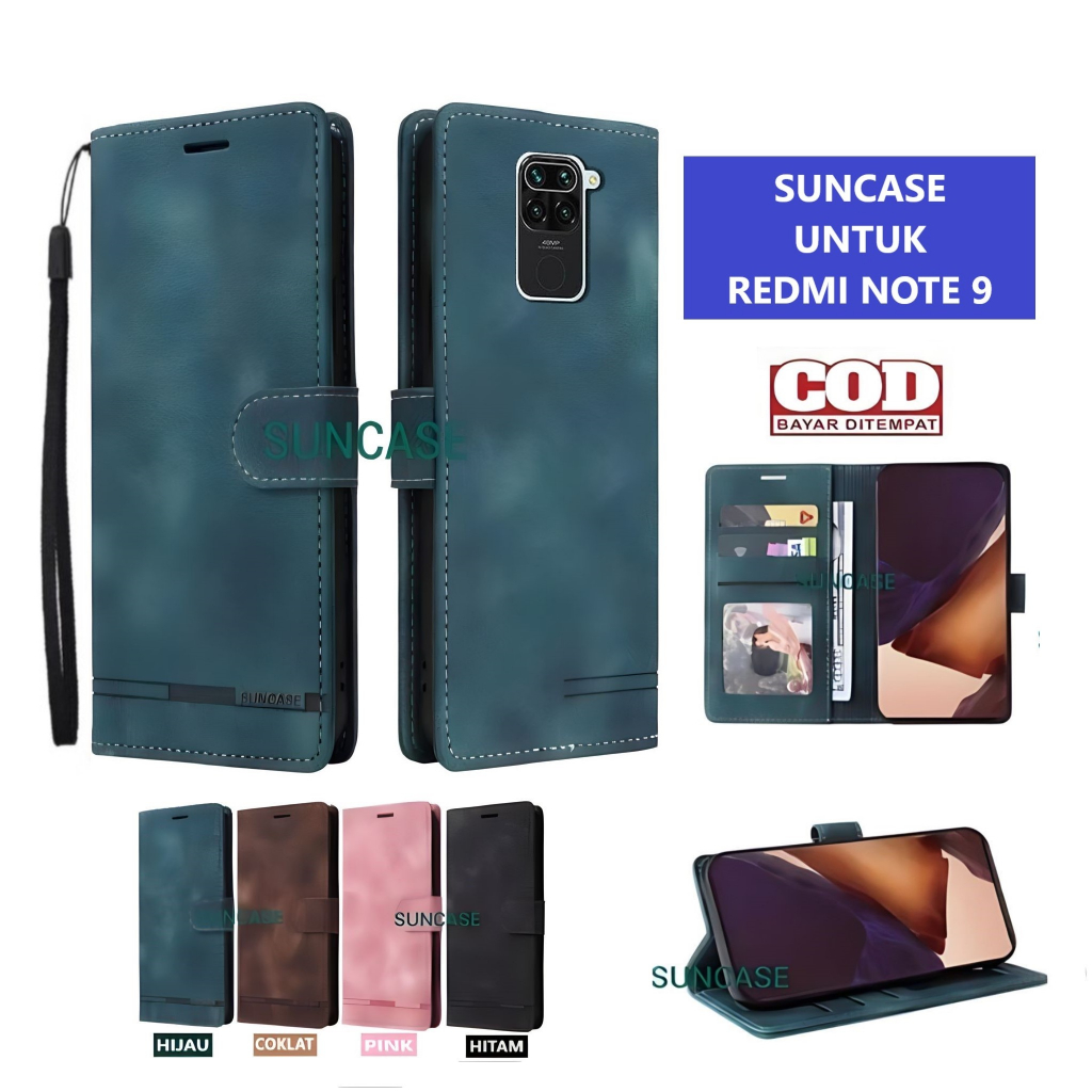 Jual Casing REDMI NOTE 9 XIAOMI model flip buka tutup case kulit ada ...