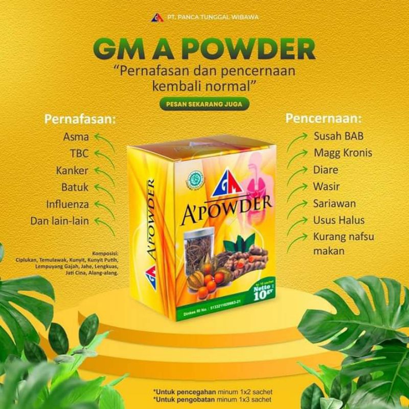 Jual GM A powder obat Herbal Pencernaan Dan Pernapasan obat Herbal Asma TBC Batuk | Shopee Indonesia