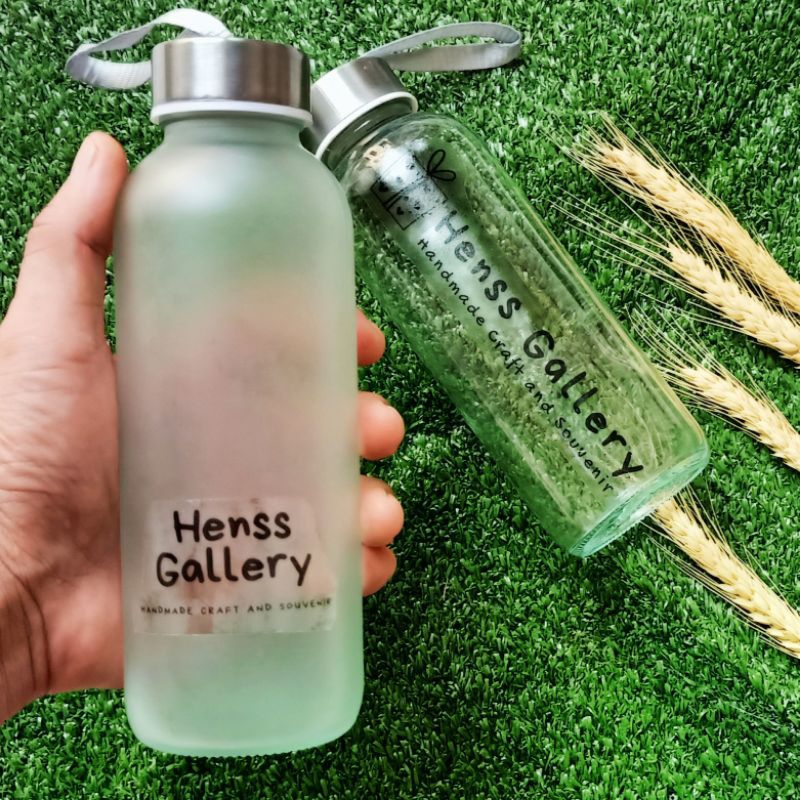 Jual [BISA SATUAN] BOTOL MINUM KACA/BOTOL SOUVENIR CUSTOM NAMA LOGO ...