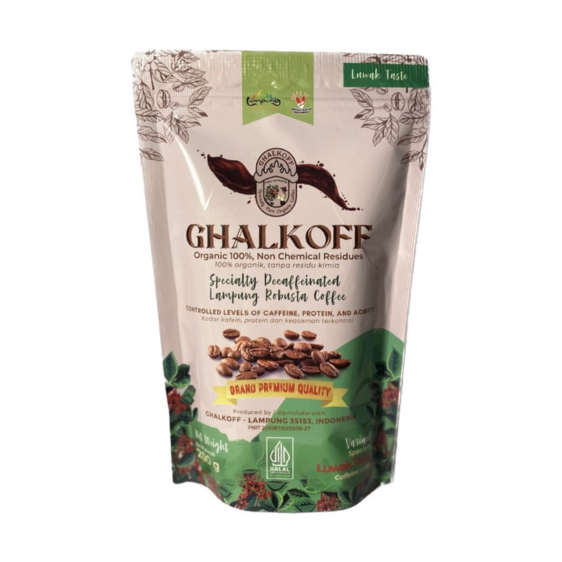 Jual Ghalkoff Luwak Taste 100% Kopi Robusta Organik Dekaf Kopi Lampung ...