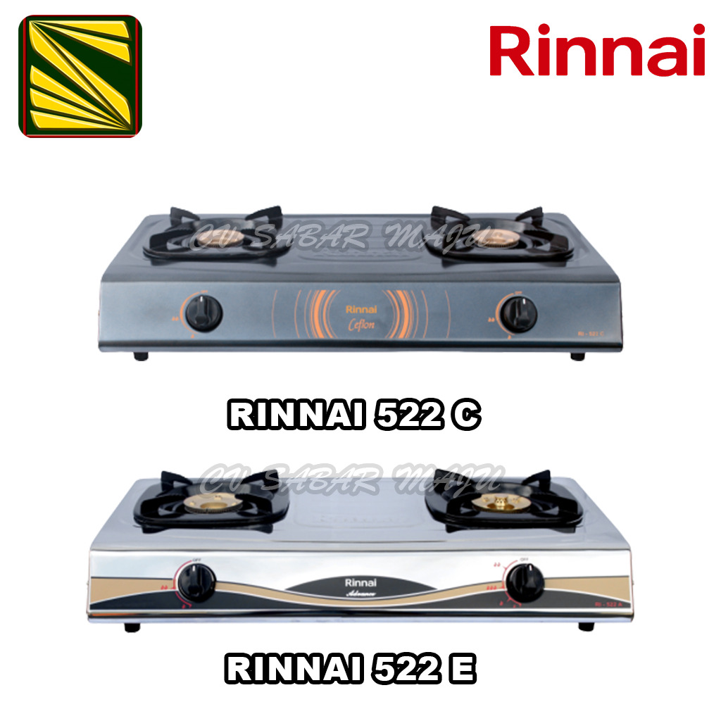 Jual Rinnai Kompor gas 2 tungku rinnai ri 522C / 522 C ceflon dan rinnai ri 522E | Shopee Indonesia