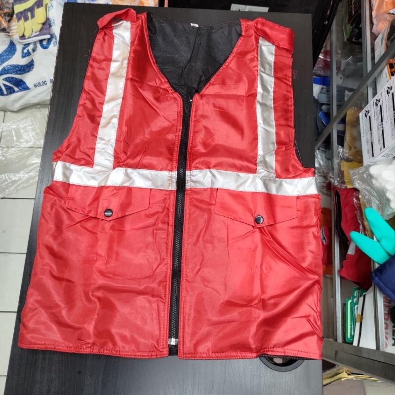 Jual Rompi Proyek Bahan Busa / Safety Vest Kerja Polyester | Shopee ...