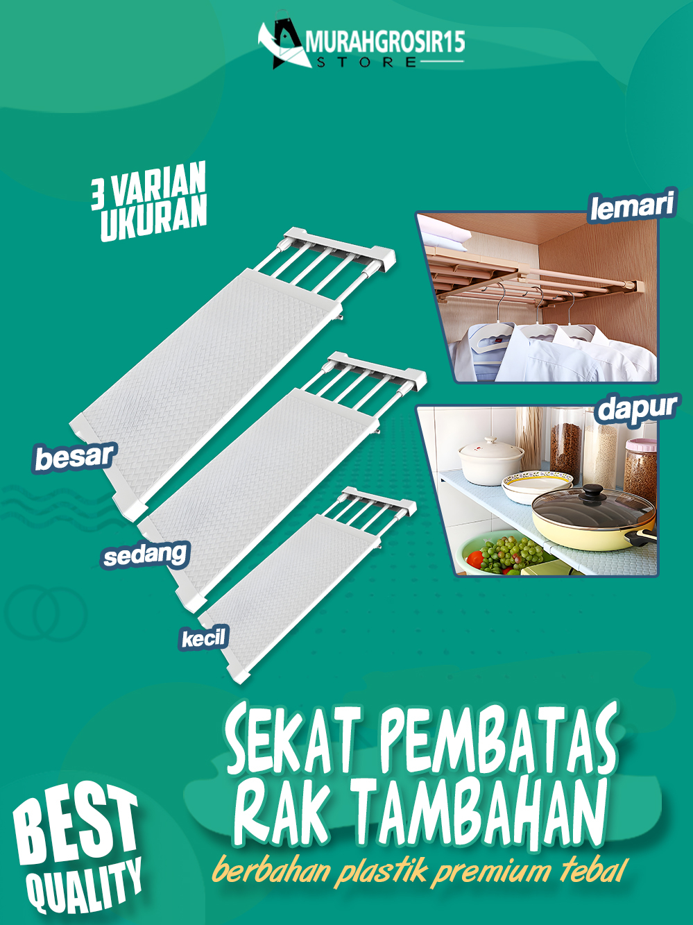 Jual Sekat Lemari Fleksibel | Sekat Lemari Pakaian | Sekat Kulkas ...