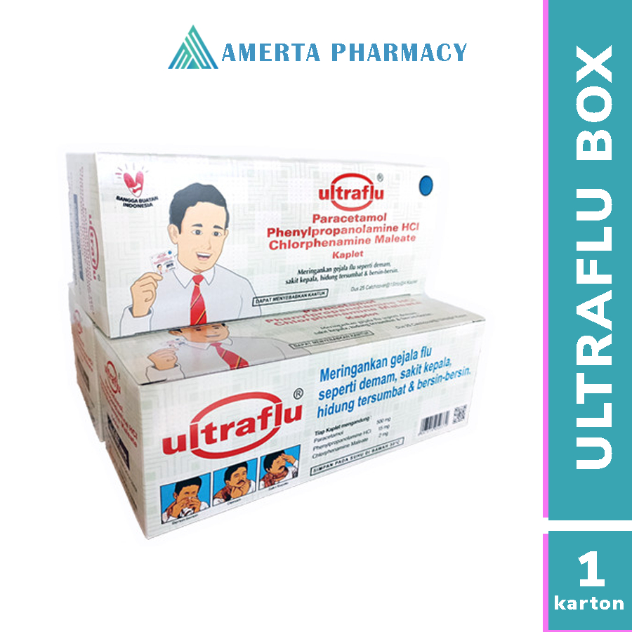 Jual ULTRAFLU Karton 40 Box Obat Flu Pilek Demam Sakit Kepala & Bersin ...