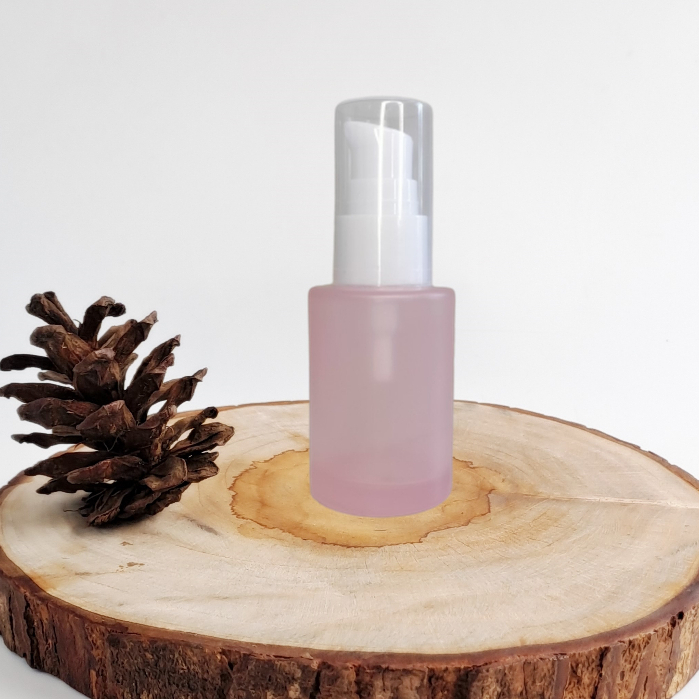 Jual BOTOL PUMP LOTION 30ML PINK TRANSPARAN KACA BAHU DATAR - TUTUP ...