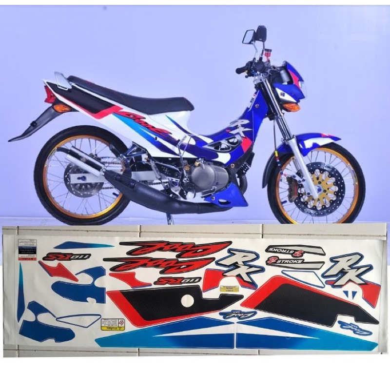 Jual Sticker striping Suzuki RK Cool biru putih laminasi glossy ...