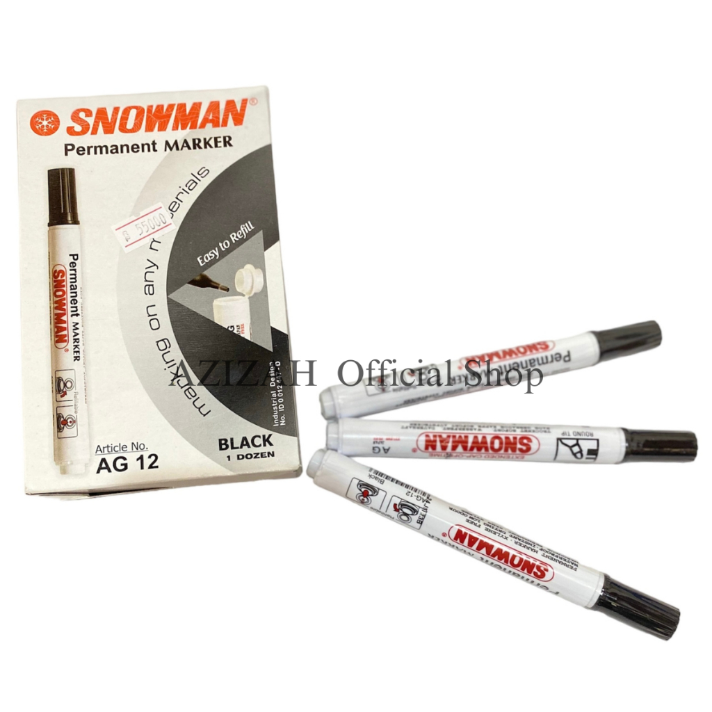 Jual SNOWMAN SPIDOL PERMANENT AG-12 1 PACK ISI 12 PCS | Shopee Indonesia