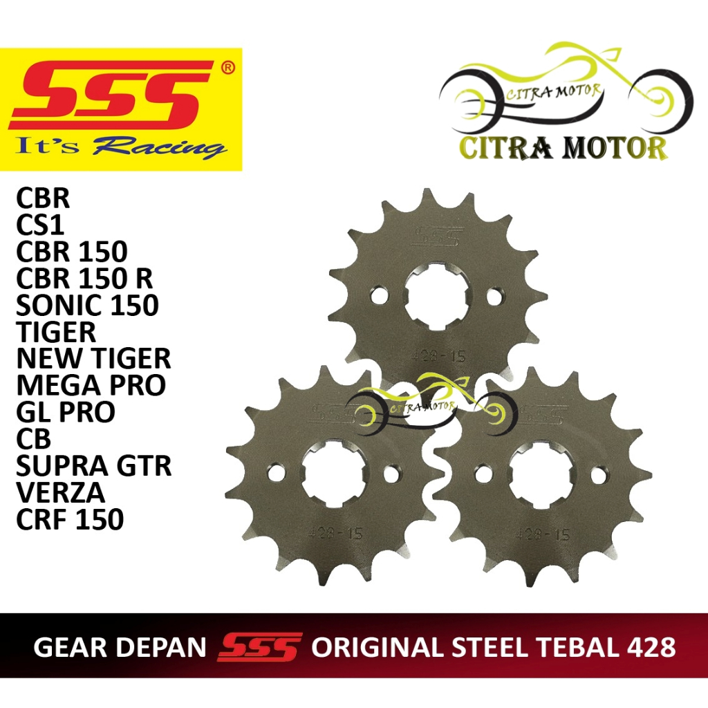 Jual ( COD BAYAR DI TEMPAT ) GEAR DEPAN 428 SSS ORIGINAL GIR MOTOR KCT MP CBR MEGAPRO CBR SONIC ...