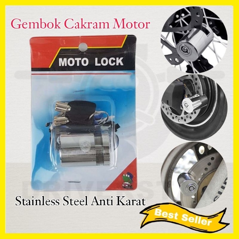 Jual Gembok Cakram Motor Full Stainless Steel Anti Karat | Shopee Indonesia