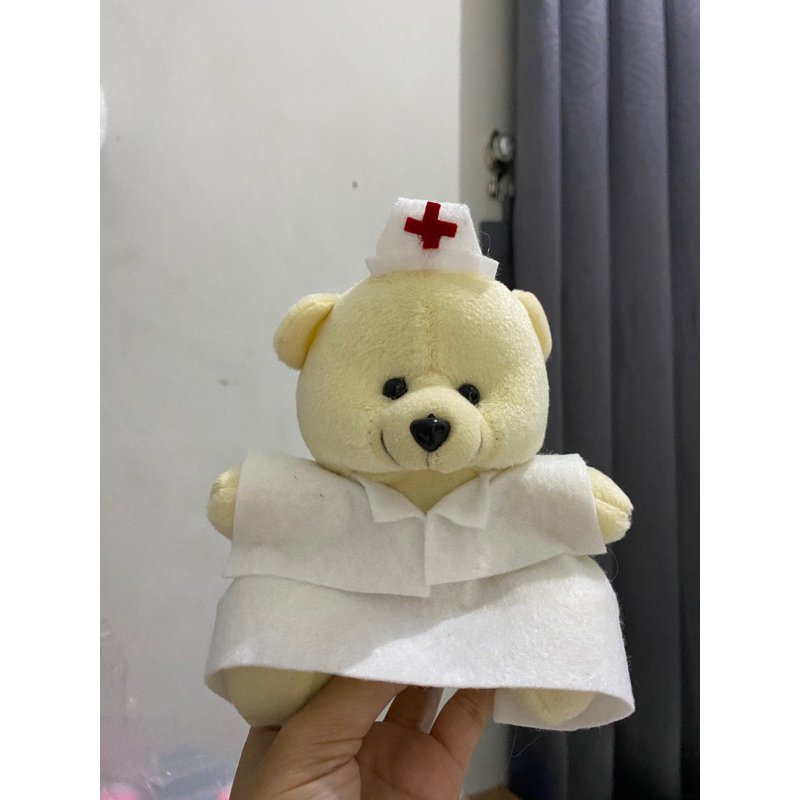 Jual realpict boneka wisuda peofesi perawat bear mini ukuran 15 cm ...