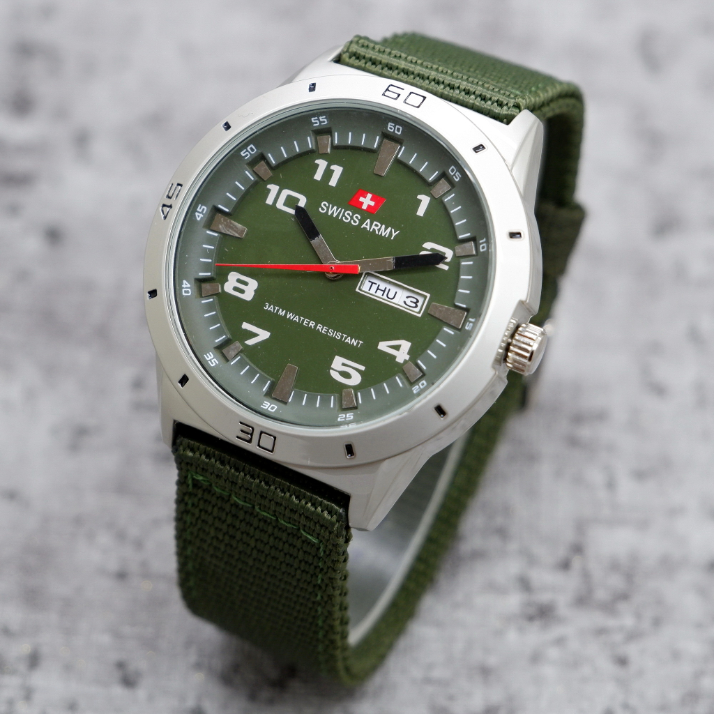 Jual Jam Tangan Pria Swiss SA005 Analog Strap Canvas | Shopee Indonesia