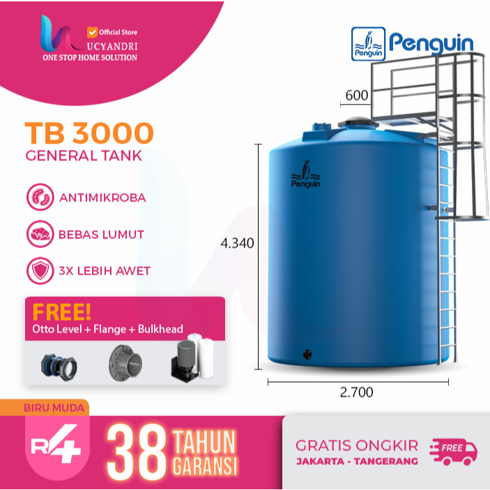 Jual Toren Air Penguin TB3000 Tangki Air Plastik 30000 L Tandon TB 3000 | Shopee Indonesia