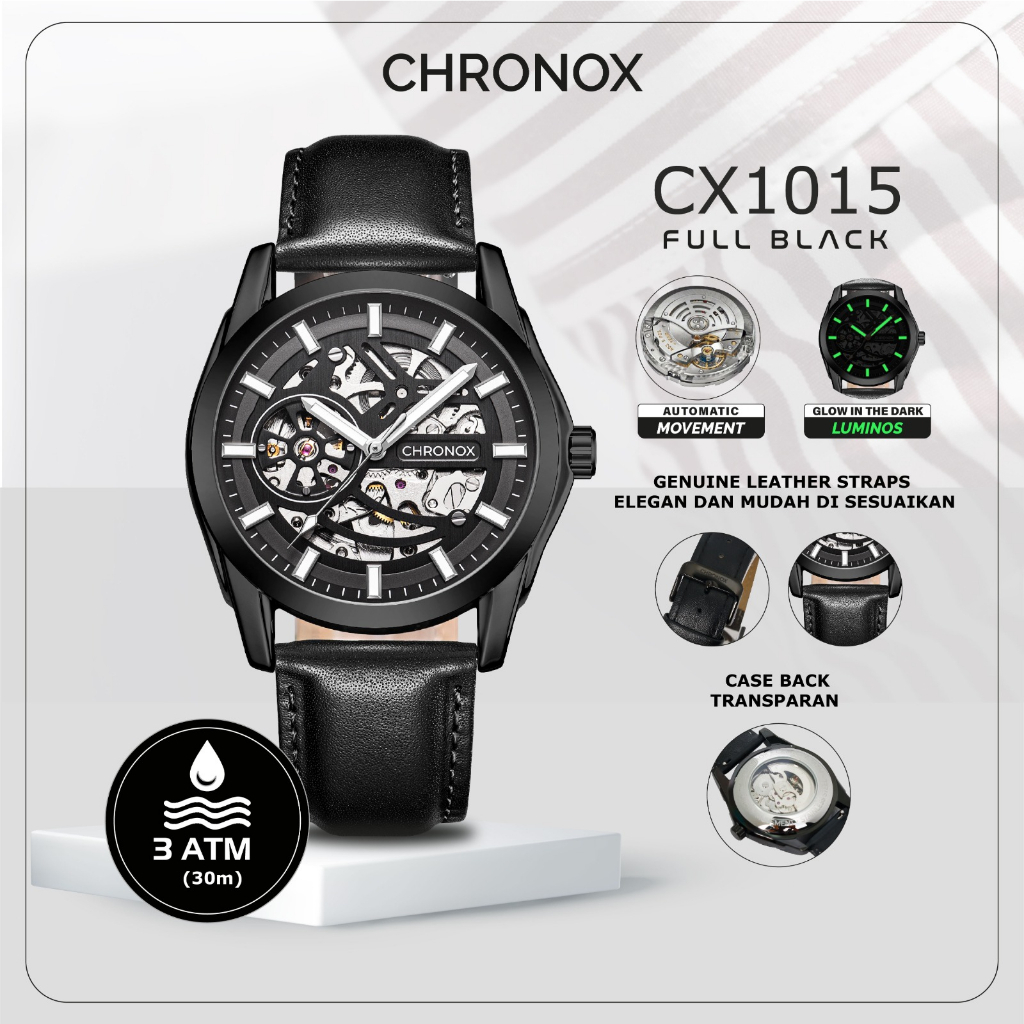 Jual CHRONOX Jam Tangan Pria Kulit Analog - CX1006 EVERLAST | Shopee ...