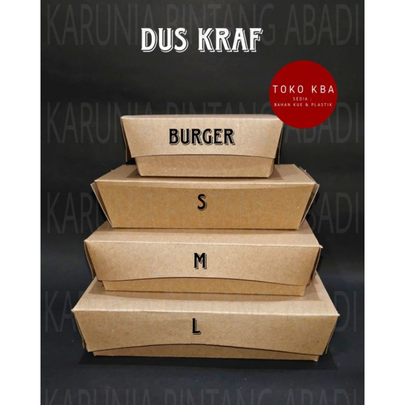 Jual Lunch box paper / kotak makanan kertas Kraft 1 pack ( Burger | S ...