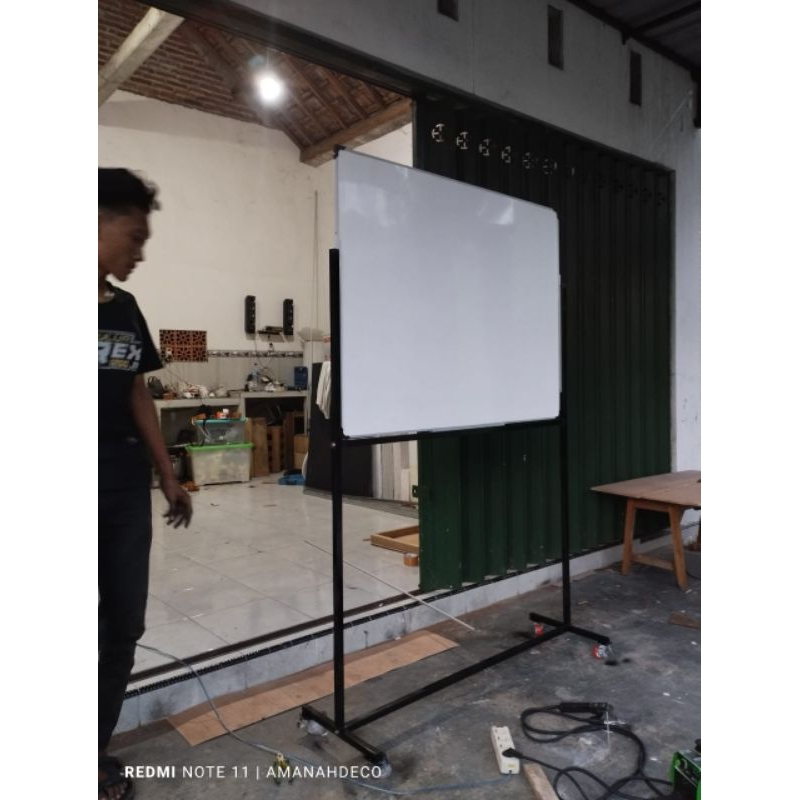 Jual PAPAN tulis standing 2 sisi putih dan putih | WHITEBOARD standing ...