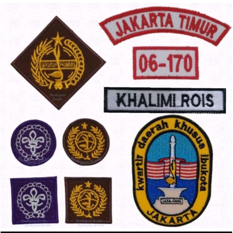 Jual Logo Bordir patch emblem Atribut Pramuka / Custom Papan Nama ...