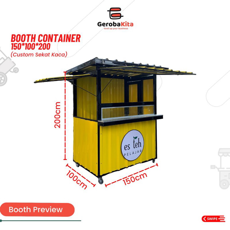 Jual Booth Container 150x100x200 Custom Sekat Kaca | Shopee Indonesia