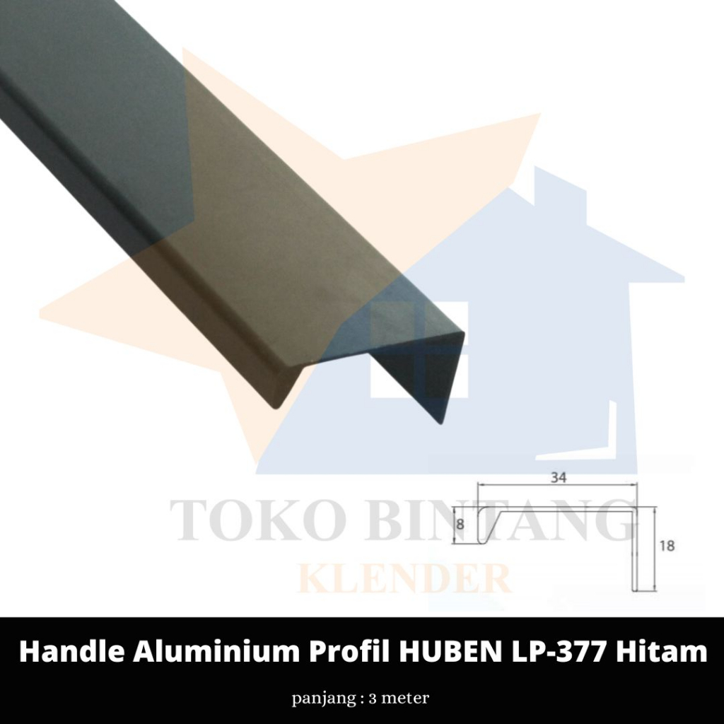Jual Handle Aluminium Profil Huben LP-377 Hitam | Shopee Indonesia