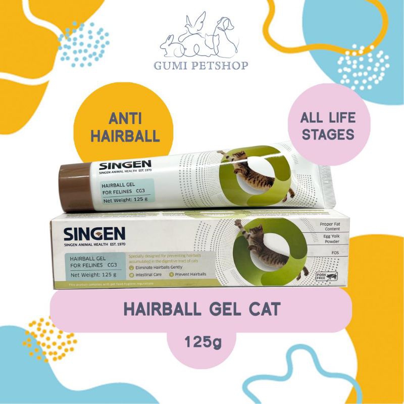 Jual SINGEN Hairball Gel Cat 125g / Vitamin Kucing Hairball / Suplemen ...