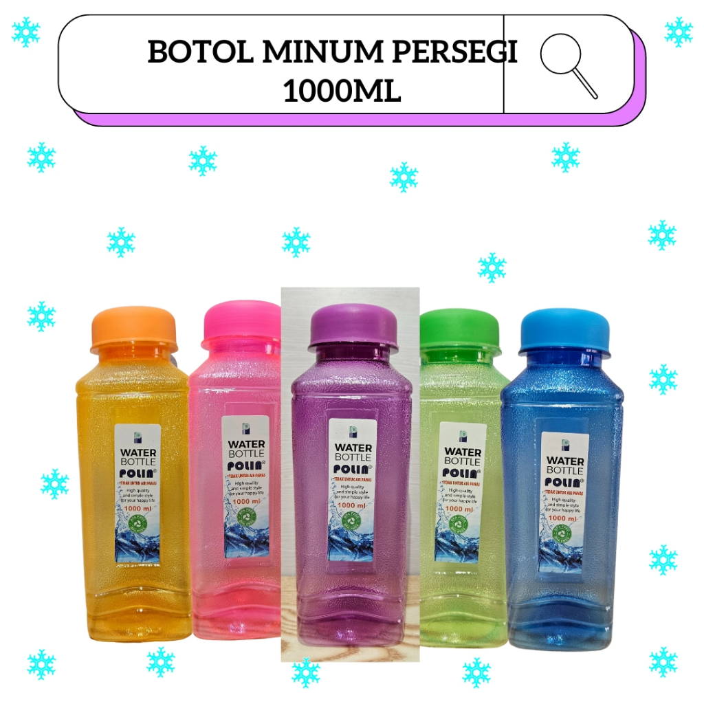 Jual Botol Minum Plastik / Botol minum 1 liter / Botol Minum Warna ...