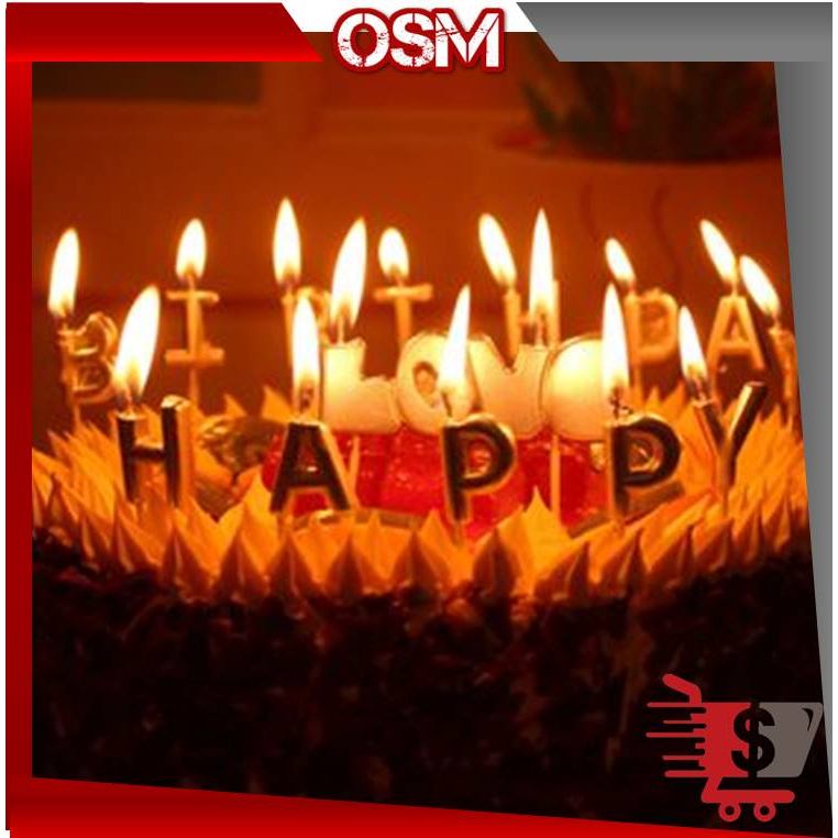 Jual Li5569 Lilin Tulisan Happy Birthday / Lilin Kue Ulang Tahun ...