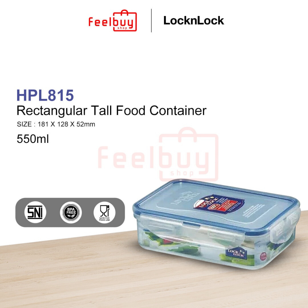Jual LocknLock HPL815 Rectangular Tall Food Container [550 mL] | Shopee ...