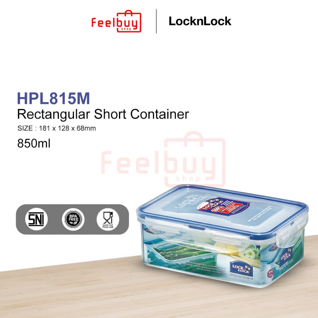 Jual LocknLock HPL815M - Rectangular Short Container 850ML | Shopee ...