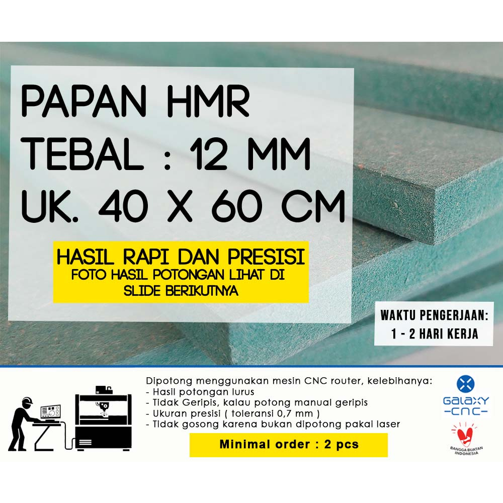 Jual kotak 40 x 60 cm - HMR 12 mm - HMR Board / Papan MDF hijau ...