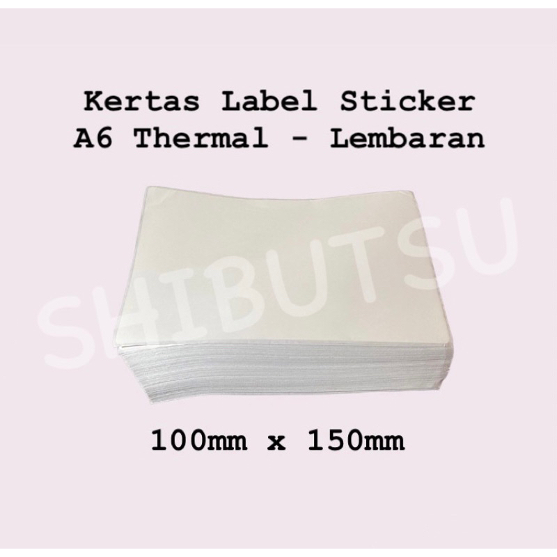 Jual KERTAS LABEL STICKER / LABEL BARCODE 100x150mm A6 THERMAL LEMBARAN ...