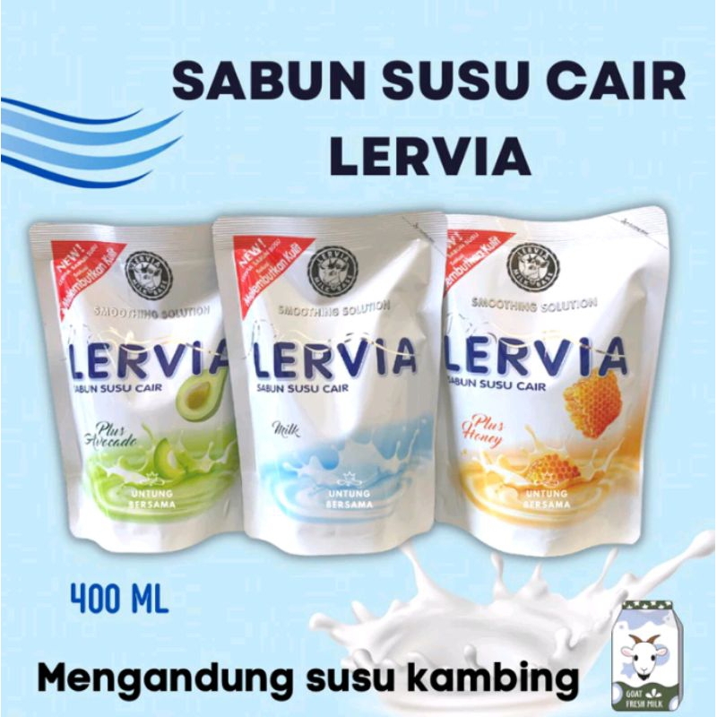 Jual Lervia Body Wash 400ml | Sabun Mandi Susu Milk, Avocado, Honey ...