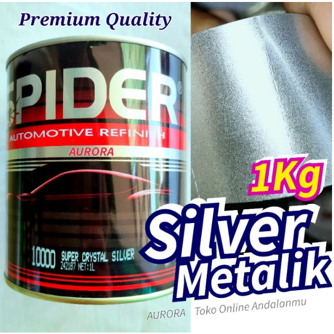 Jual Cat Silver Metalik 1Kilo SPIDER Super Crystal Silver Metallic ...