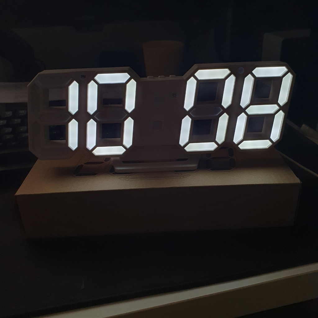 Jual Jam Dinding Meja 3D LED Digital Angka Modern Minimalis Putih 7 ...