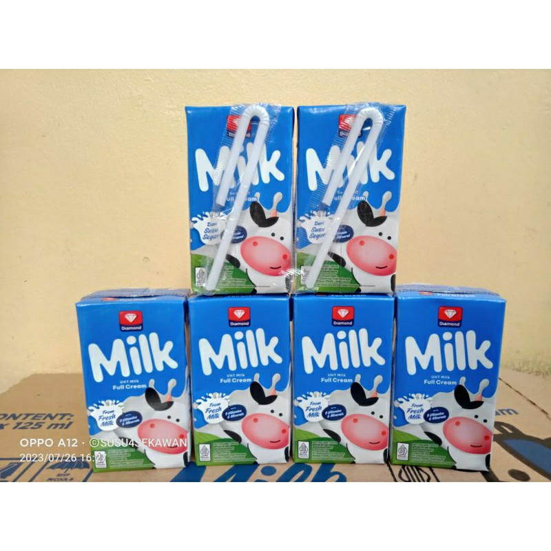 Jual Susu UHT Diamond Rasa Full Cream 125ml (Kartonan isi 40 Pcs) | Shopee Indonesia