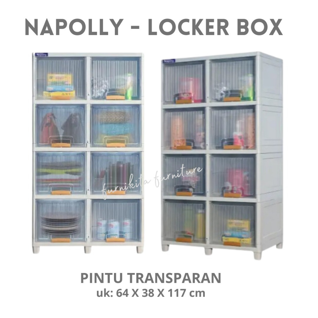 Jual LEMARI PLASTIK NAPOLLY LOCKER BOX SERBAGUNA PINTU TRANSPARAN LBP 2 ...