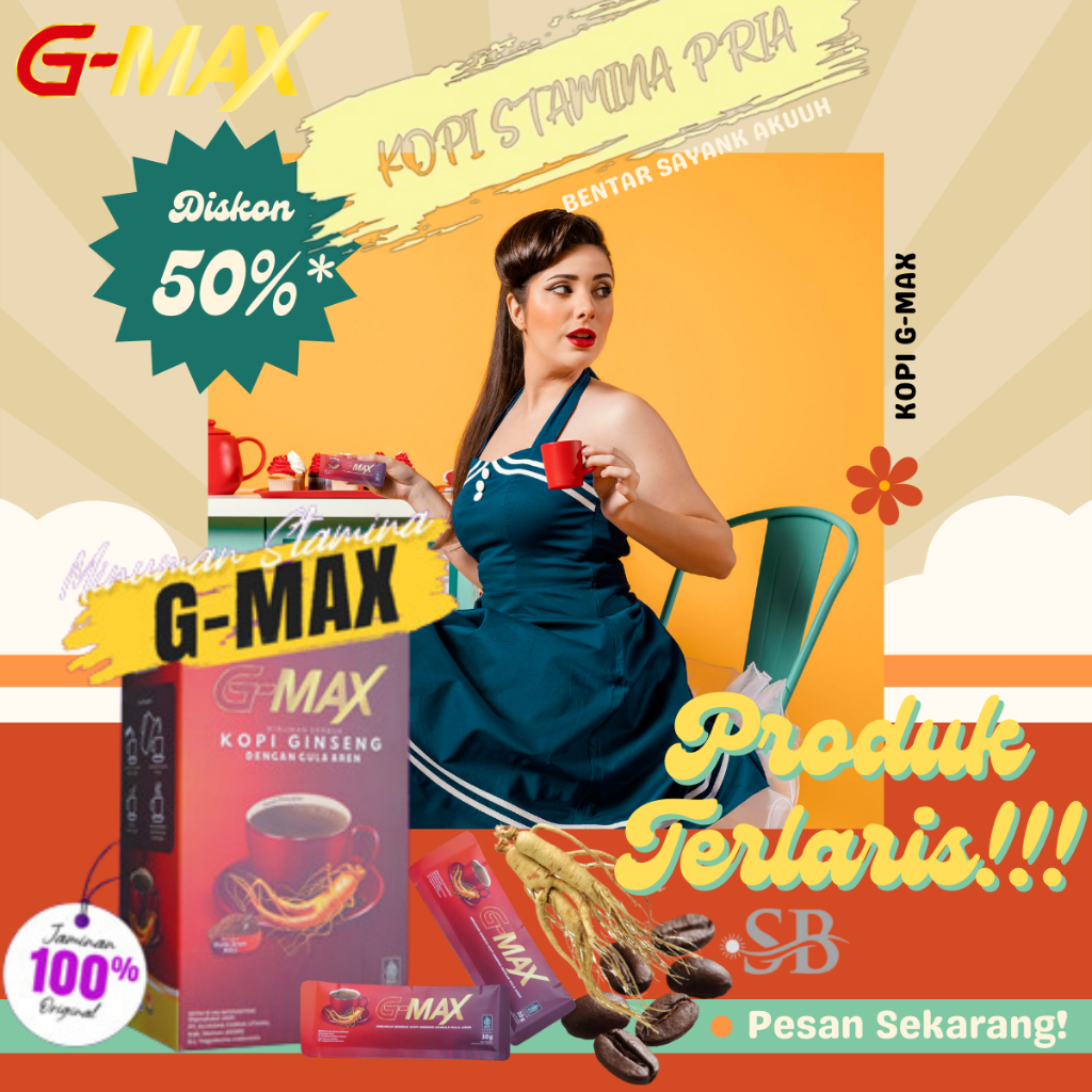 Jual 1 SACHET G-MAX KOPI ORIGINAL MINUMAN COFFEE HERBAL KUAT PRIA TAHAN ...