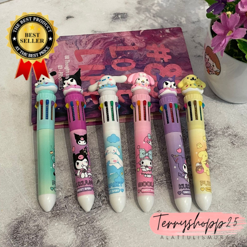 Jual Pulpen Cetek 10 Warna Karakter Sanrio Melody Purin Cinamonrol ...
