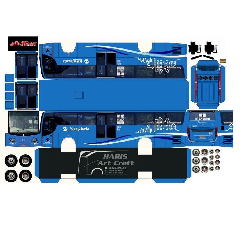 Jual Lembaran Pola Papercraft Bus skala 50 Transjakarta | Shopee Indonesia