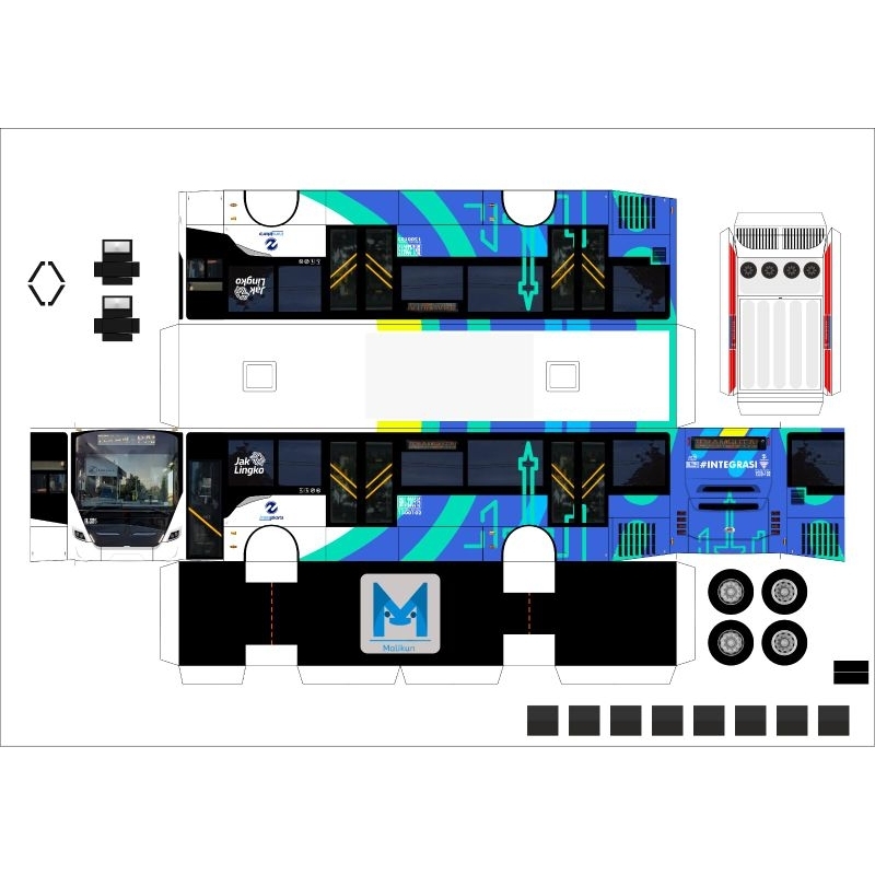 Jual Lembaran Pola Papercraft Bus skala 50 Transjakarta | Shopee Indonesia