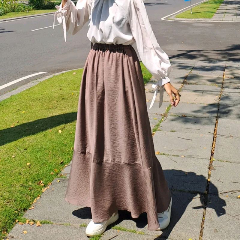 Jual Summer Skirt Rok Korean Skirt Rok Polo Linen Rok A Line Rok Umpak ...