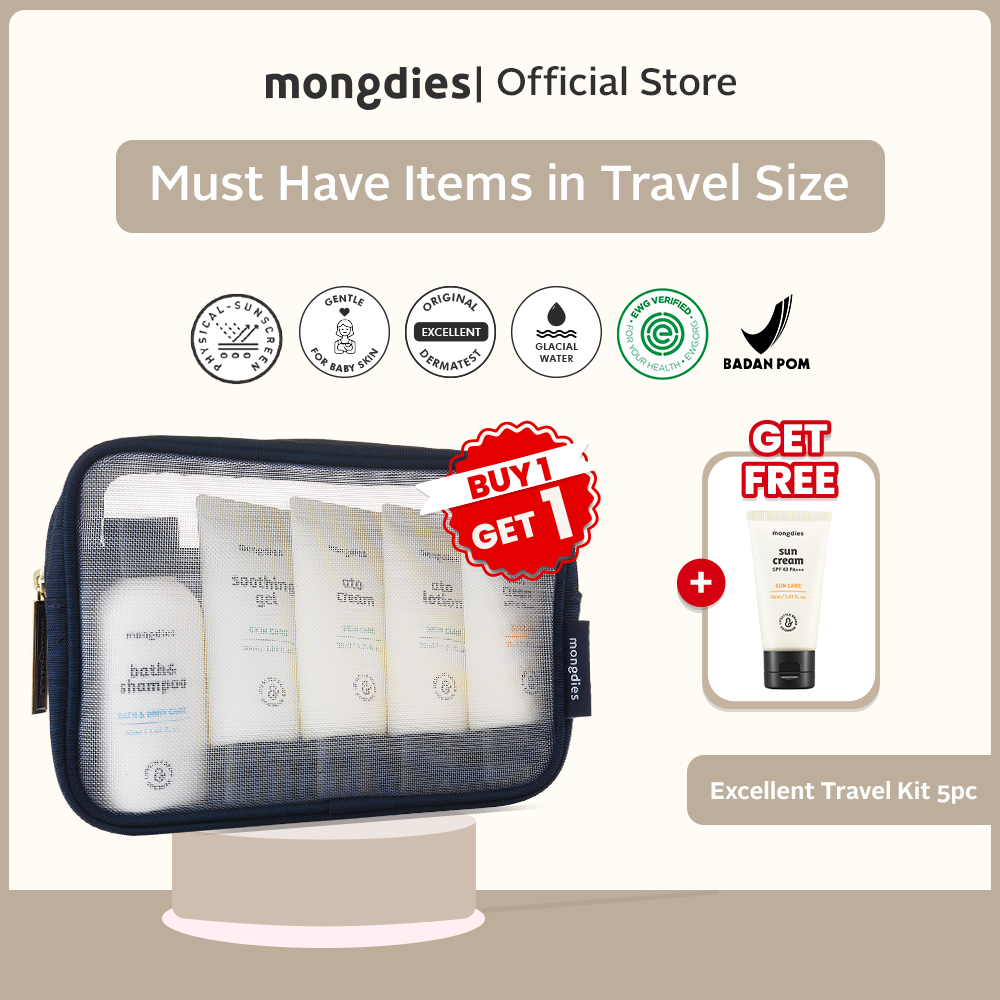 Jual MONGDIES EXCELLENT TRAVEL KIT - 5in1 Perawatan Bayi Untuk Travelling | Shopee Indonesia