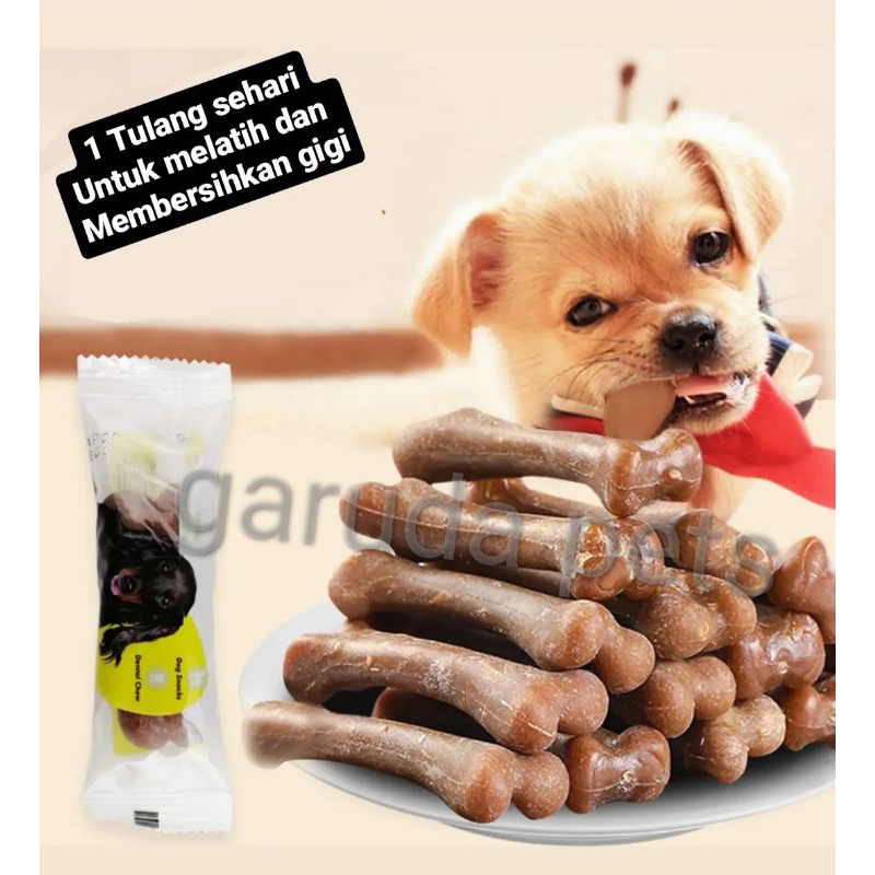 Jual dog snack bentuk tulang 28 gr gigit gigitan pressed bone camilan ...
