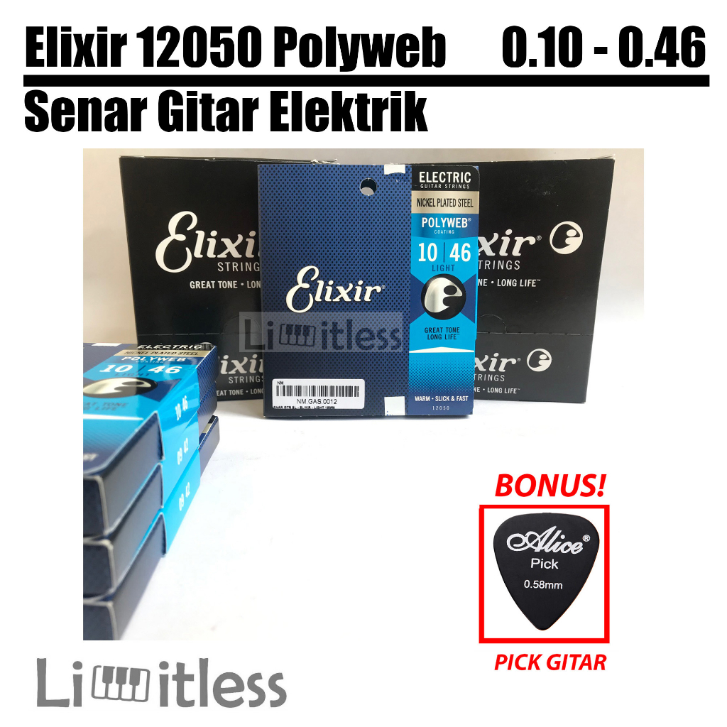 Jual Senar Gitar Elektrik Elixir 12050 Polyweb 010 - 046 Original ...