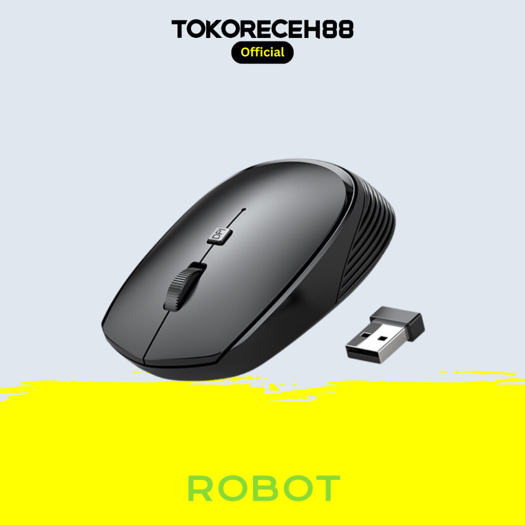 Jual Mouse Wireless ROBOT M205 2.4G 1600DPI Receiver USB untuk PC Laptop - GARANSI 1 Tahun ...