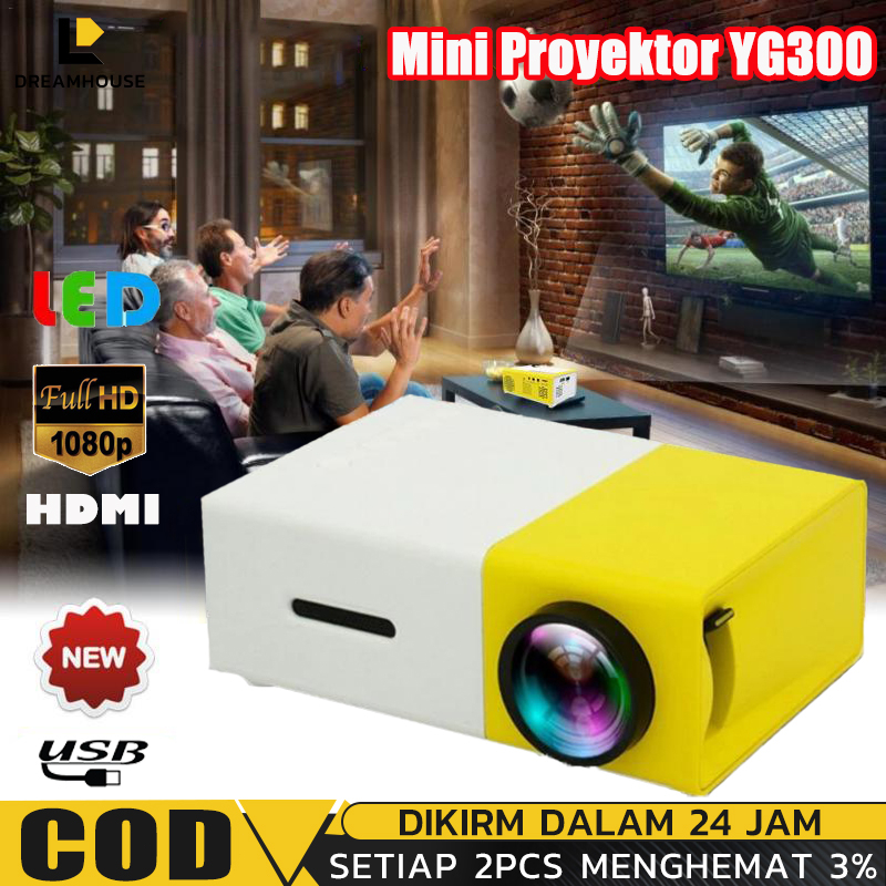 Jual Mini Proyektor YG300 Proyektor LED 1080 P Portabel Mini Projector ...