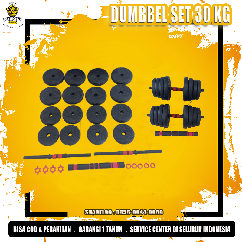 Jual Alat Fitness Angkat beban Dumbbel Set Plastik 30 KG Total Gym bisa ...