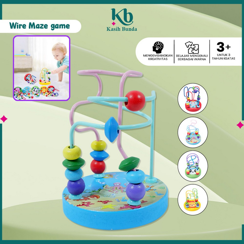 Jual Mainan Edukasi Mini Round Kayu Kawat Lingkar Motif Hewan / Mainan ...