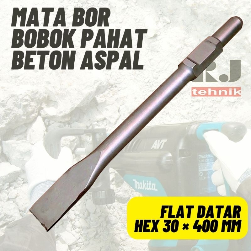 Jual Mata Bor Bobok Betel Pahat Beton Aspal Demolition Hammer Flat Chisel Hex 30 × 400mm Lazaro ...
