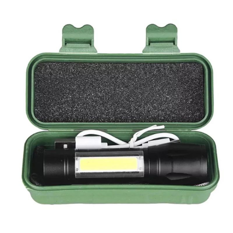 Jual Senter Swat Mini Led Zoom Cob Box Hijau | Shopee Indonesia