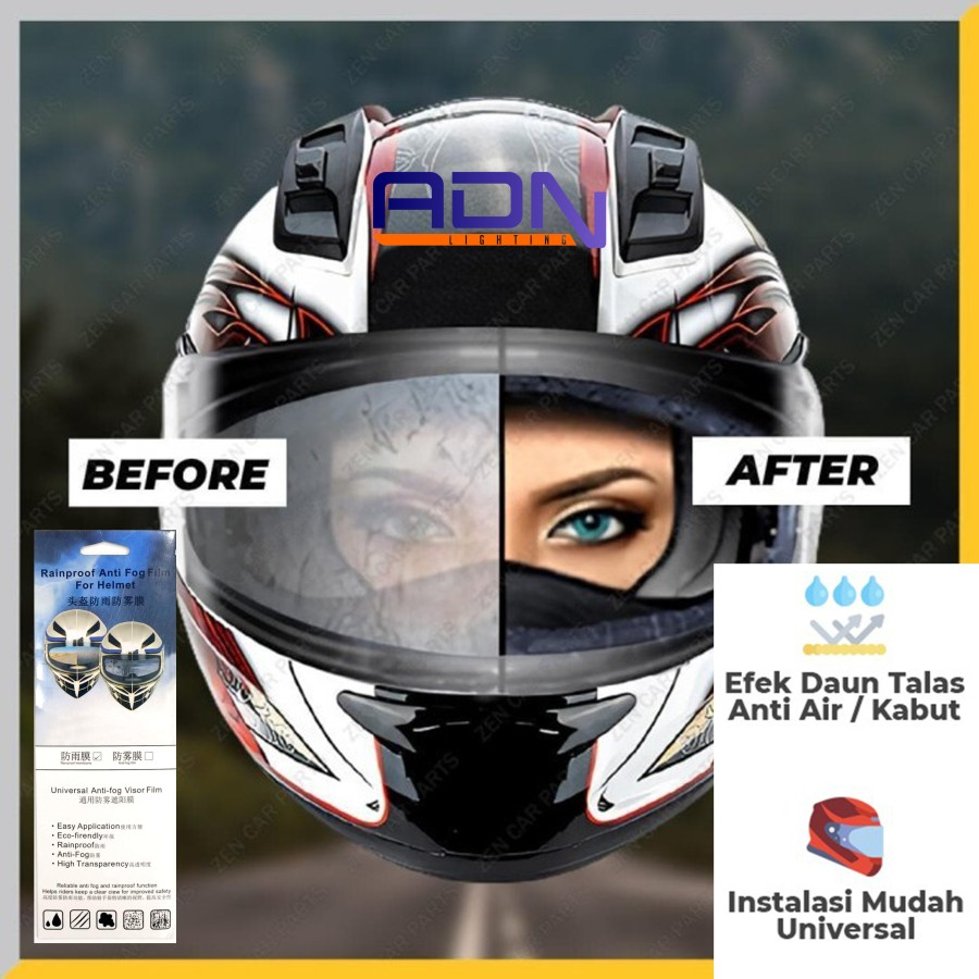 Jual Anti Fog Embun Helm Film Anti Air Hujan Stiker Touring | Shopee ...